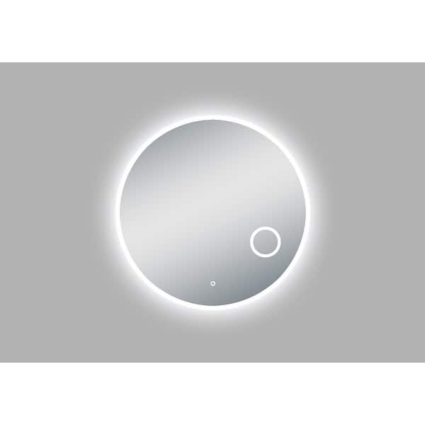 Miseno MM3636LEDCIRMAG Apollo 36" Diameter Circular Glass Frameless - Mirrored - Bed Bath ...